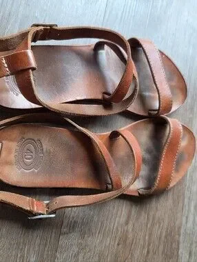 Shoes | Handmade Leather Sandals Whiskey Brown Made In Greece Wome Size ...